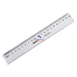 REGLA PLASTICA 20 CM. TRANSPARENTE CORRIENTE